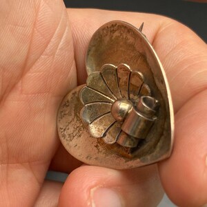 Vintage Georg Jensen USA Heart Shell Handwrought Sterling Silver Pin ...