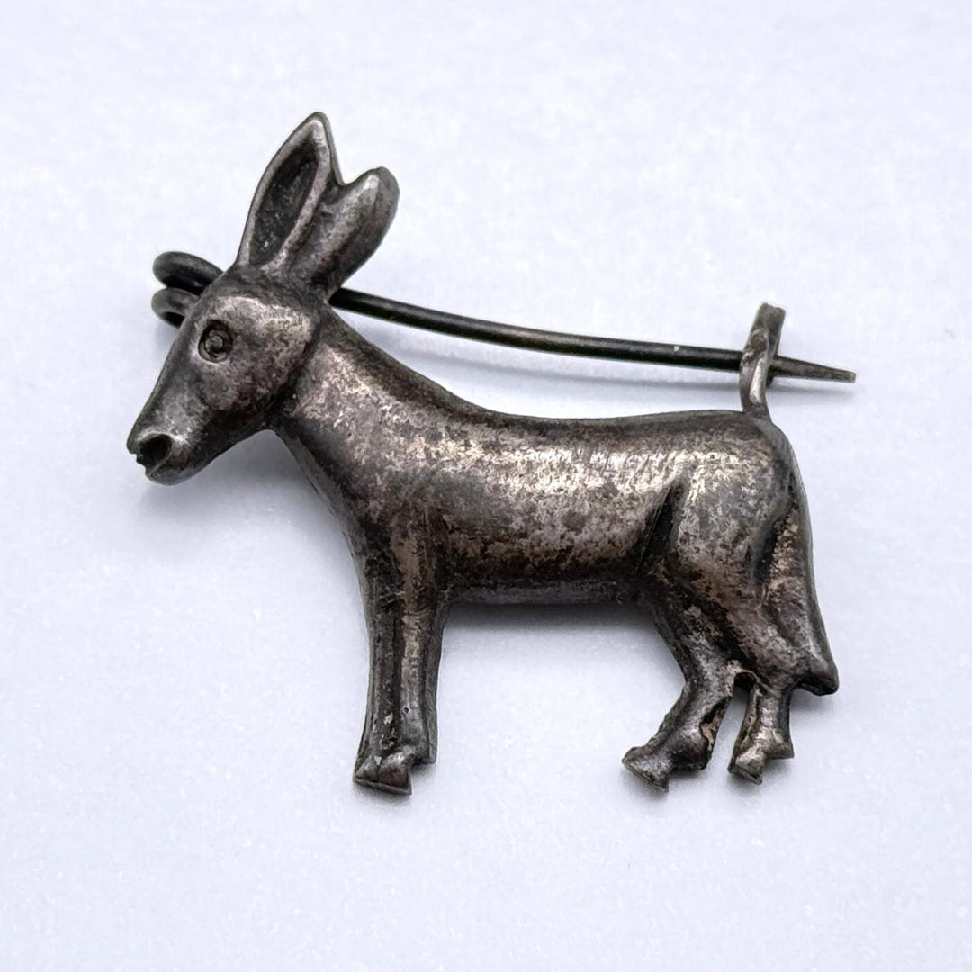Vintage Mule or Donkey Silver Pin Brooch - Etsy