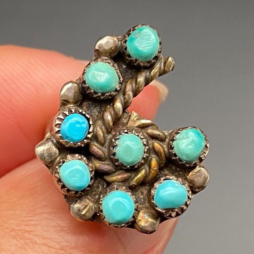 Vintage Zuni Native Snake Eye Turquoise Silver Ring Size 3.75 - Etsy ...