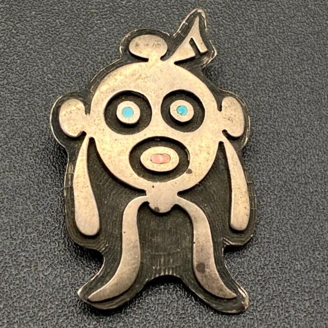 Vintage Hopi Mudhead Kachina Turquoise Coral Silver Pin Brooch - Etsy