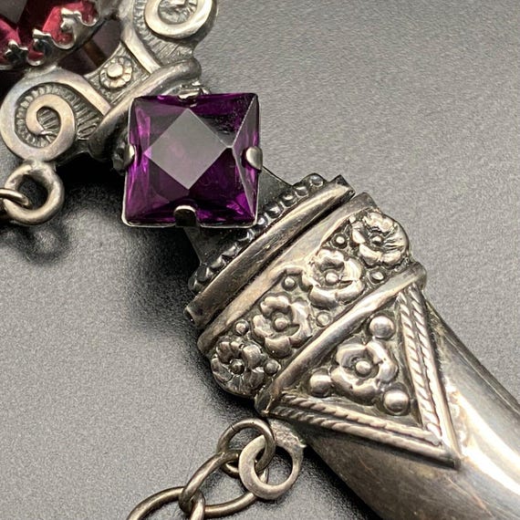 Vintage Sword Sheath Purple Rhinestone Glass Sterling… - Gem