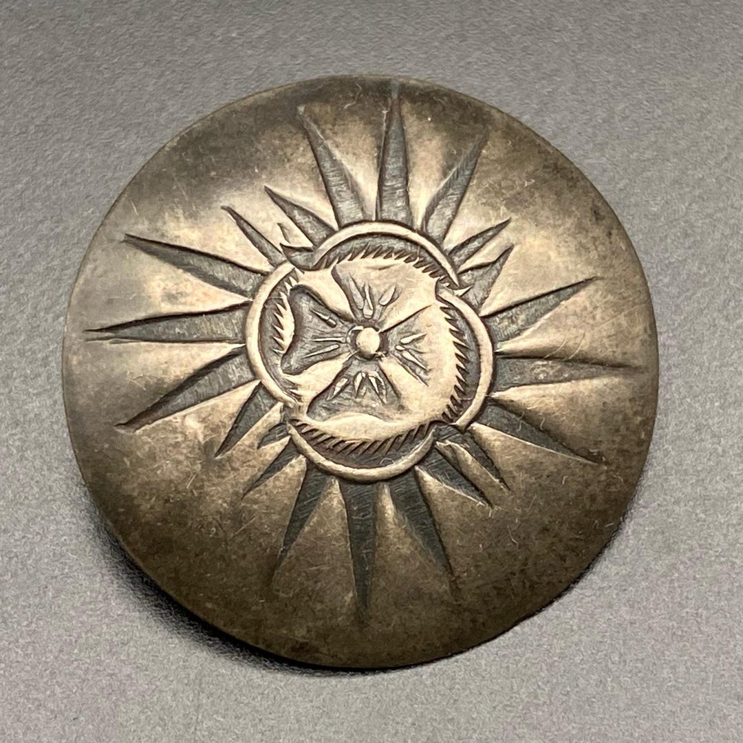 Vintage Navajo Native Stamp Work Silver Button 1-1/16 - Etsy