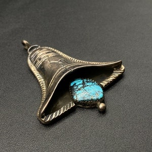 Vintage Navajo Native Liberty Bell 1776 Turquoise Silver Pendant - Etsy