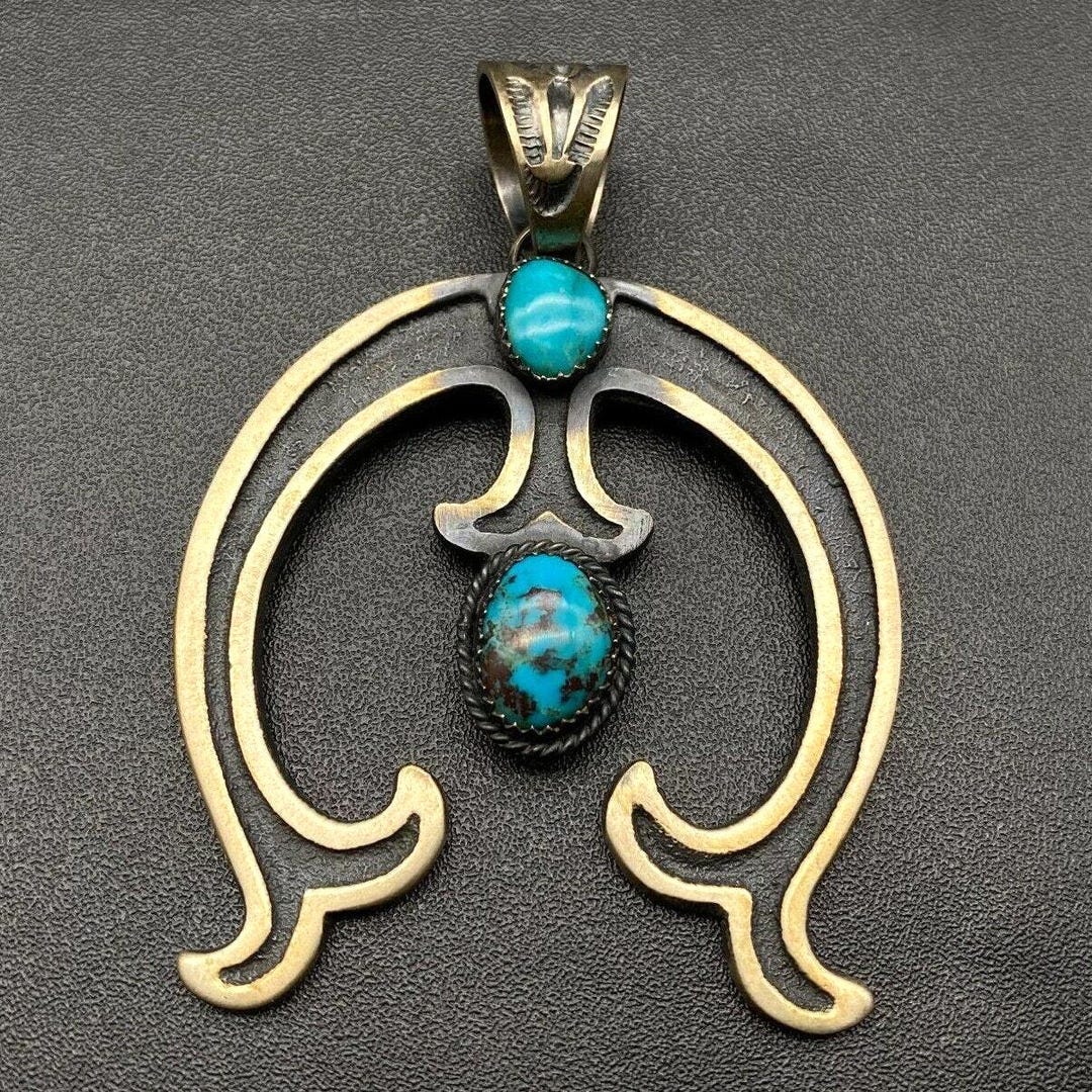Vintage Navajo Native Emma Bonney Turquoise Sterling Silver Pendant - Etsy