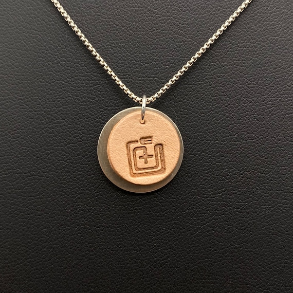 Native Style Hopi Maze Leather Coin Silver Pendant Necklace by | Etsy