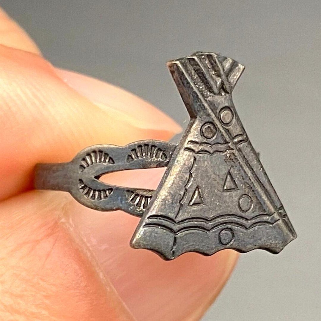 Vintage Southwestern Teepee Sterling Silver Ring Size 5 - Etsy