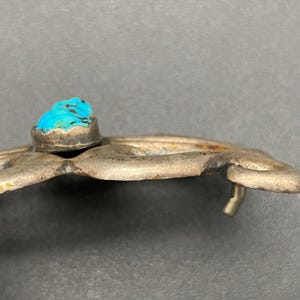 Vintage Navajo Turquoise Ketoh Bow Guard Sandcast Silver Belt Buckle 1 ...