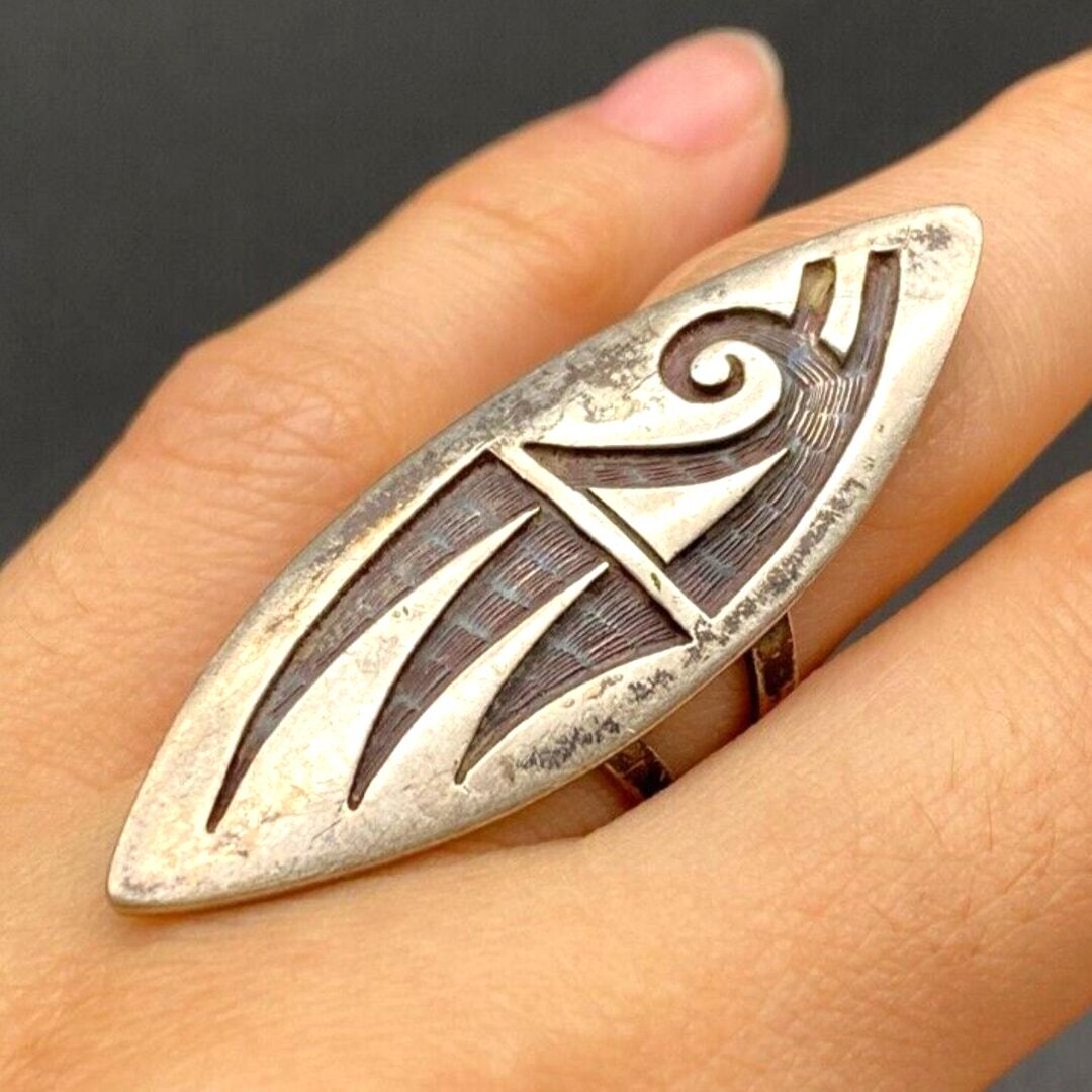 Vintage Hopi Native Water Waves Rain Silver Ring Size 6.25 - Etsy