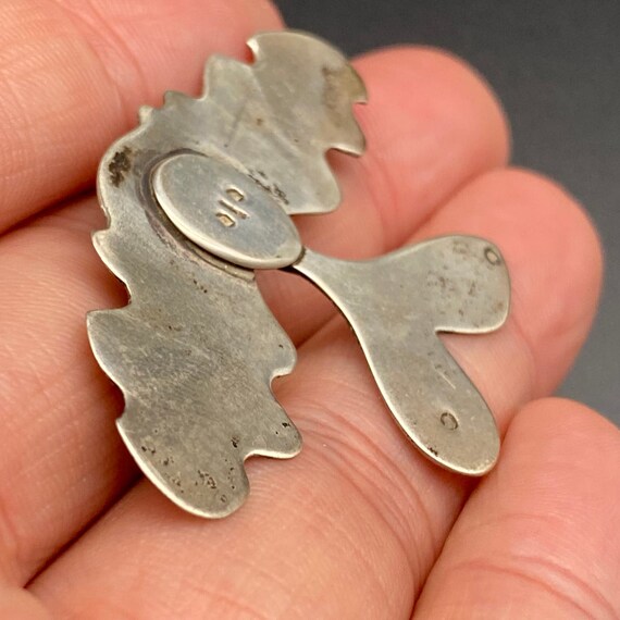 Vintage Woman Figure Sterling Silver Pin Brooch - Gem