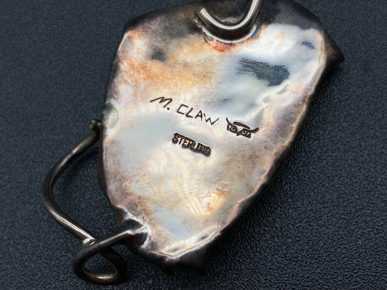 Vintage Navajo Monty Claw Mystic Stone Sterling Silver Pendant - Etsy