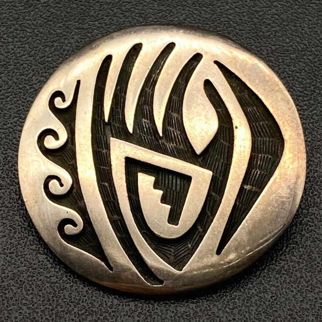 Vintage Hopi Loren Sakeva Water Waves Raincloud Sterling Silver Brooch ...