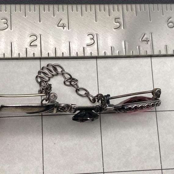 Vintage Sword Sheath Purple Rhinestone Glass Sterling… - Gem