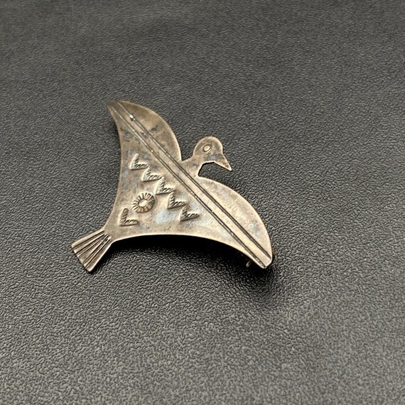 Vintage Navajo Native Thunderbird Hand Stamped Silver… - Gem