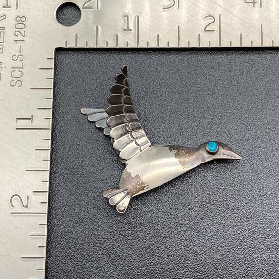 Vintage Navajo Native Turquoise Flying Bird Sterling … - Gem