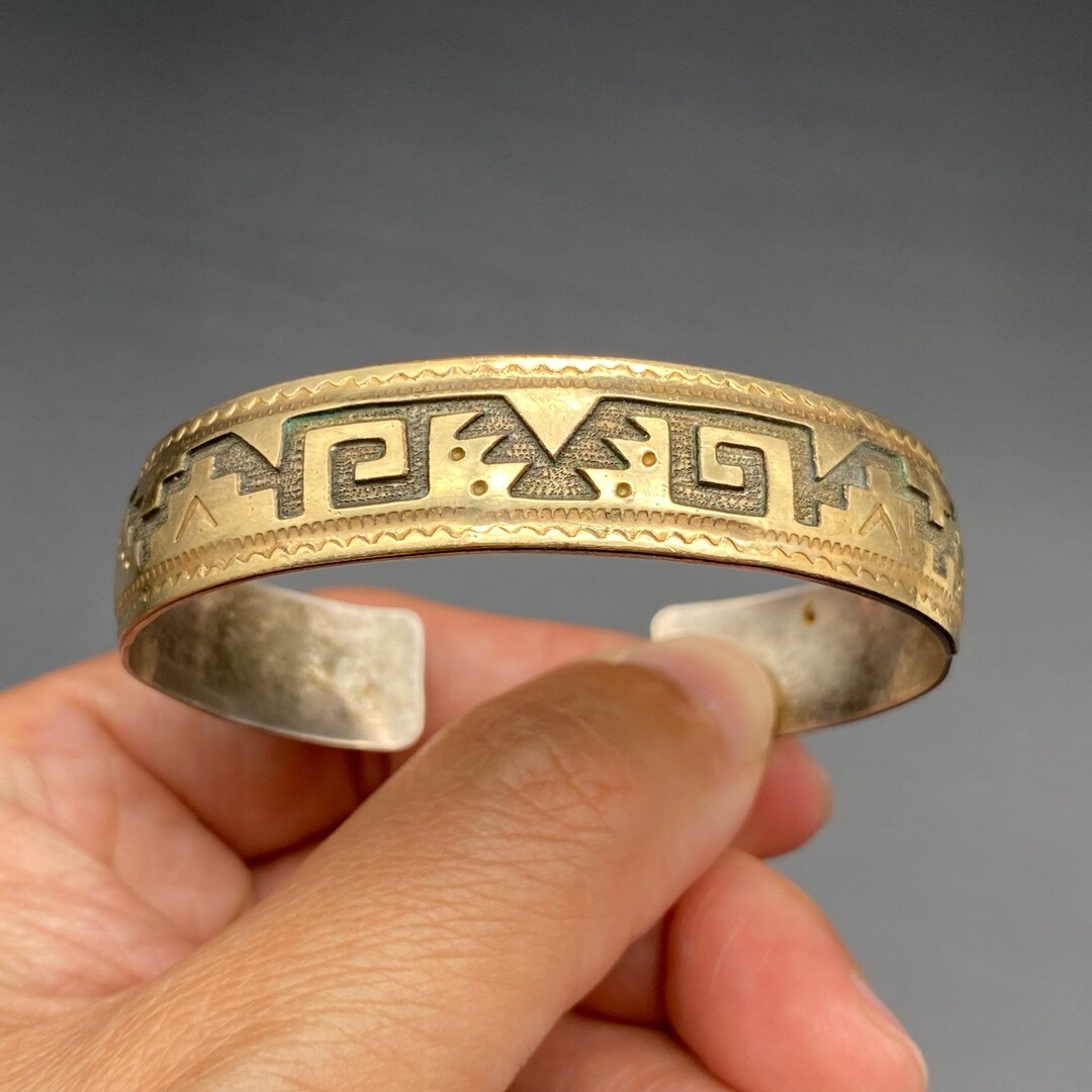 Vintage Navajo Native Randall Begay Sterling Silver Bracelet Cuff 6-5/8 ...