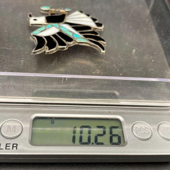 Vintage Zuni Native Eagle Turquoise MOP Inlay Silver … - Gem