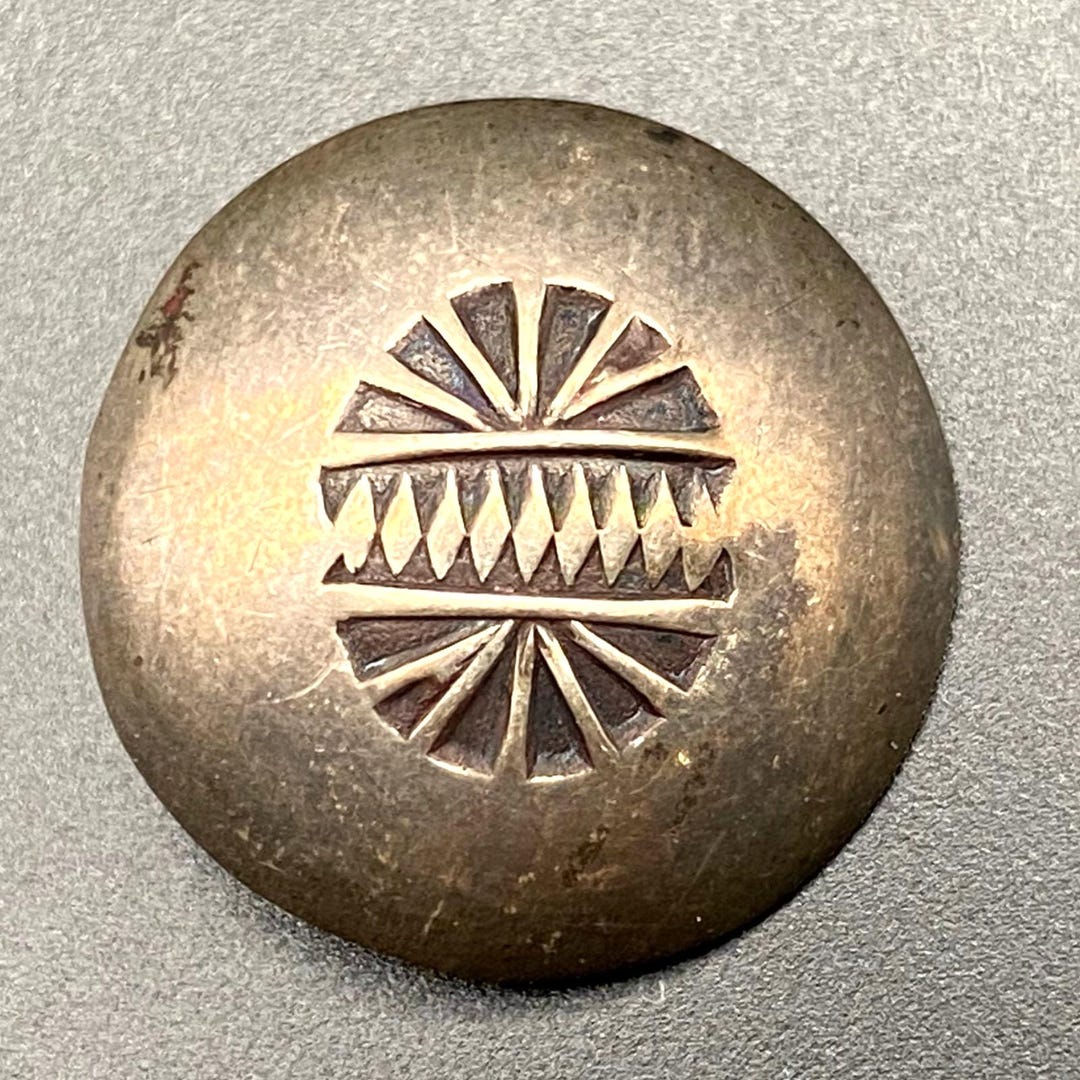 Vintage Navajo Native Hand Stampwork Silver Button 5/8" Type SP 008 - Etsy