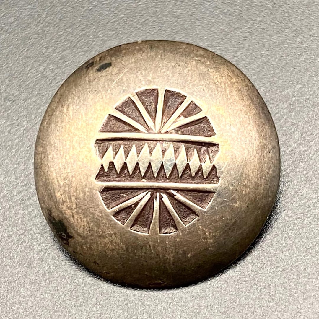 Vintage Navajo Native Hand Stampwork Silver Button 5/8" Type SP 008 - Etsy