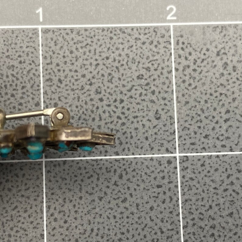 Vintage Zuni Turquoise Snake Eye Sterling Silver Brooch Pin - Etsy