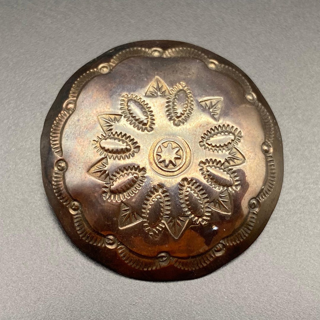 Vintage Navajo Native Hand Stamped Silver Button 1-3/8 Type LP 007 - Etsy