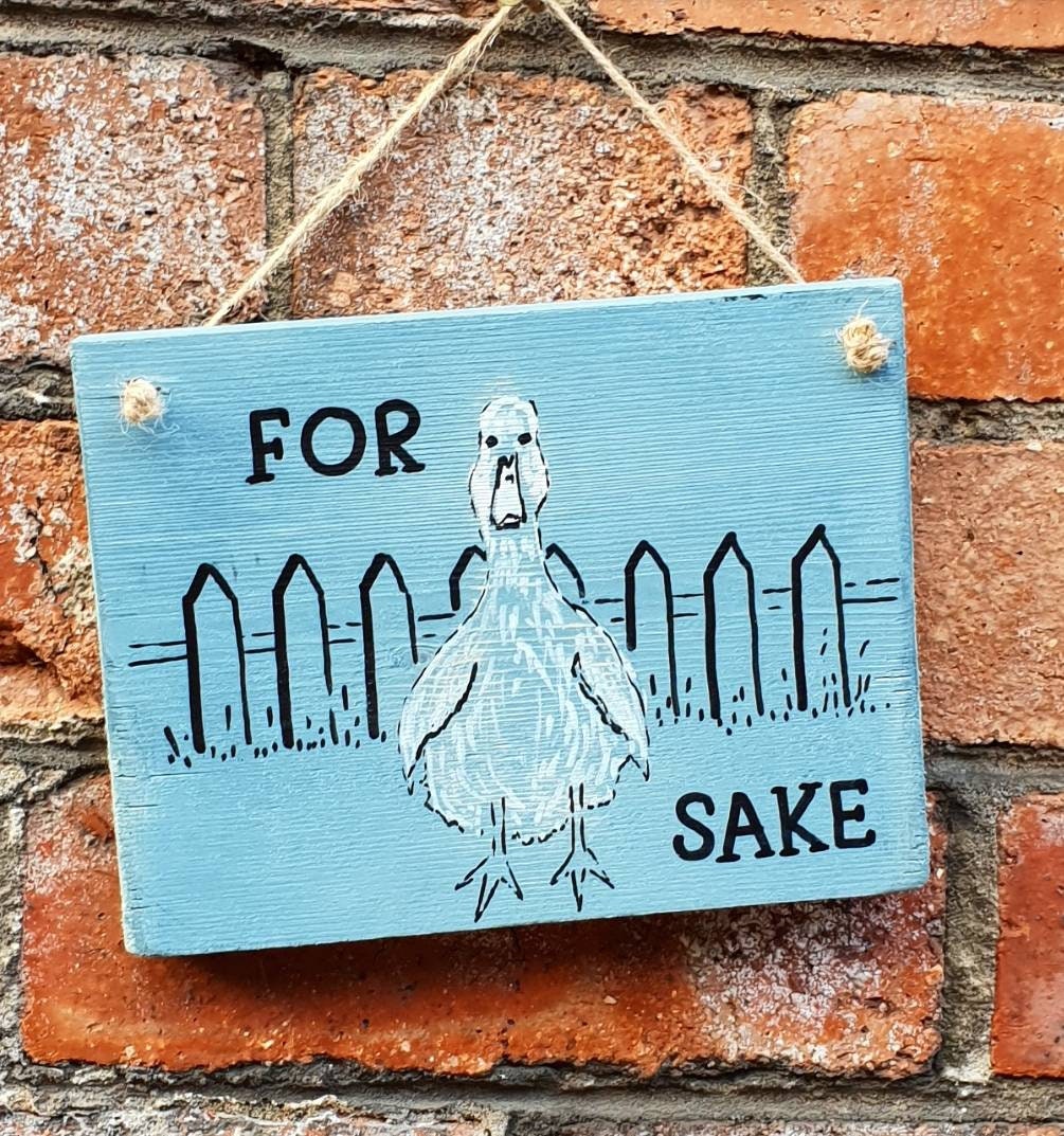 For DUCKS sake handmade wooden sign duck quirky | Etsy