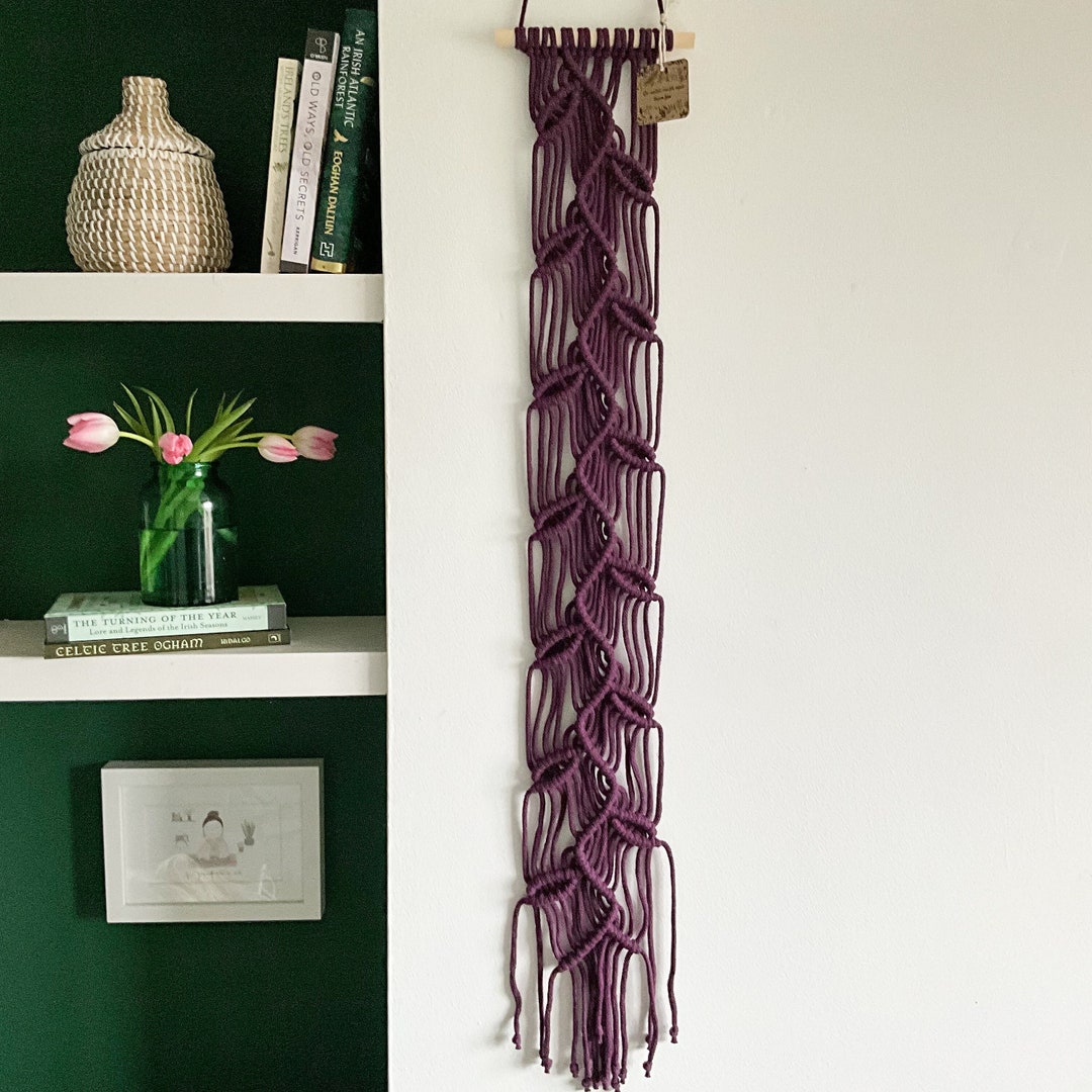 Berry Colour Long Narrow Wall Art, Vertical Tapestry Berry in Color ...