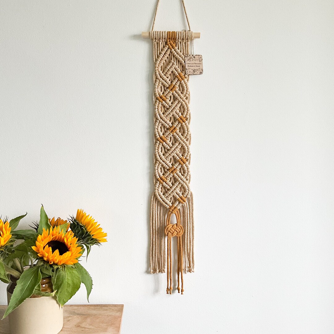 Mustard Yellow Medieval Tapestry Wall Art, Unique Celtic Scottish Irish ...