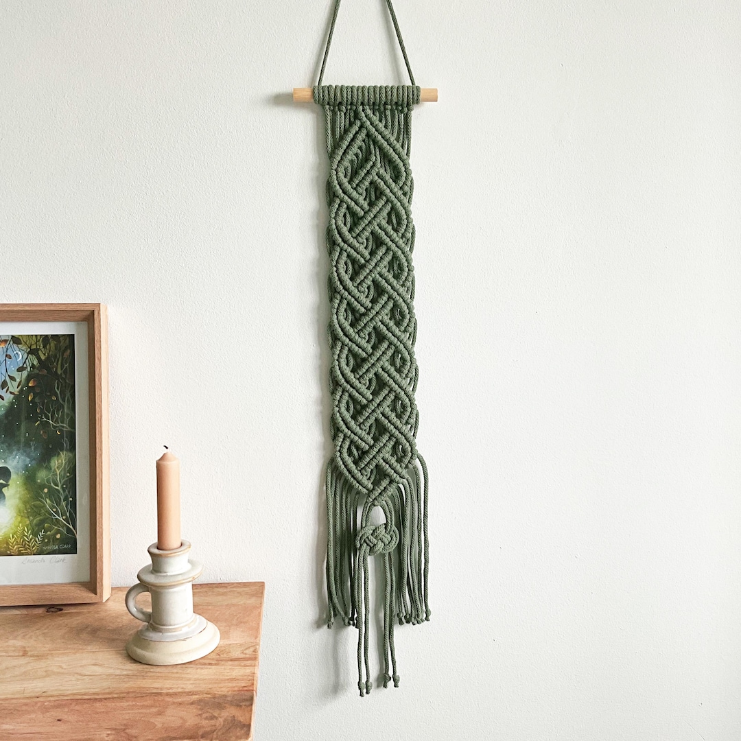 Irish Wall Art, Green Celtic Tapestry for Meditation Room or Altar ...