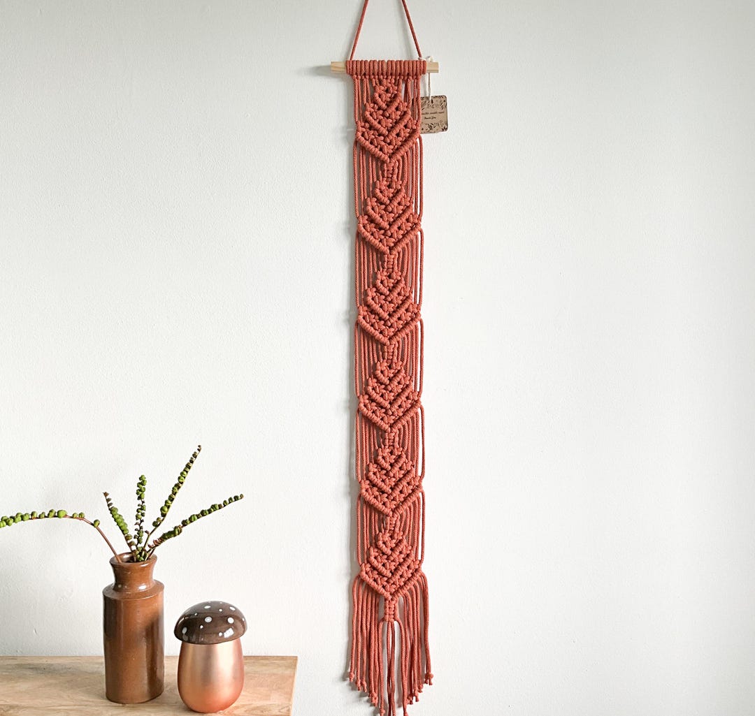 Forestcore Decor, Forest Tree Tapestry, Long Narrow Terracotta Wall Art ...