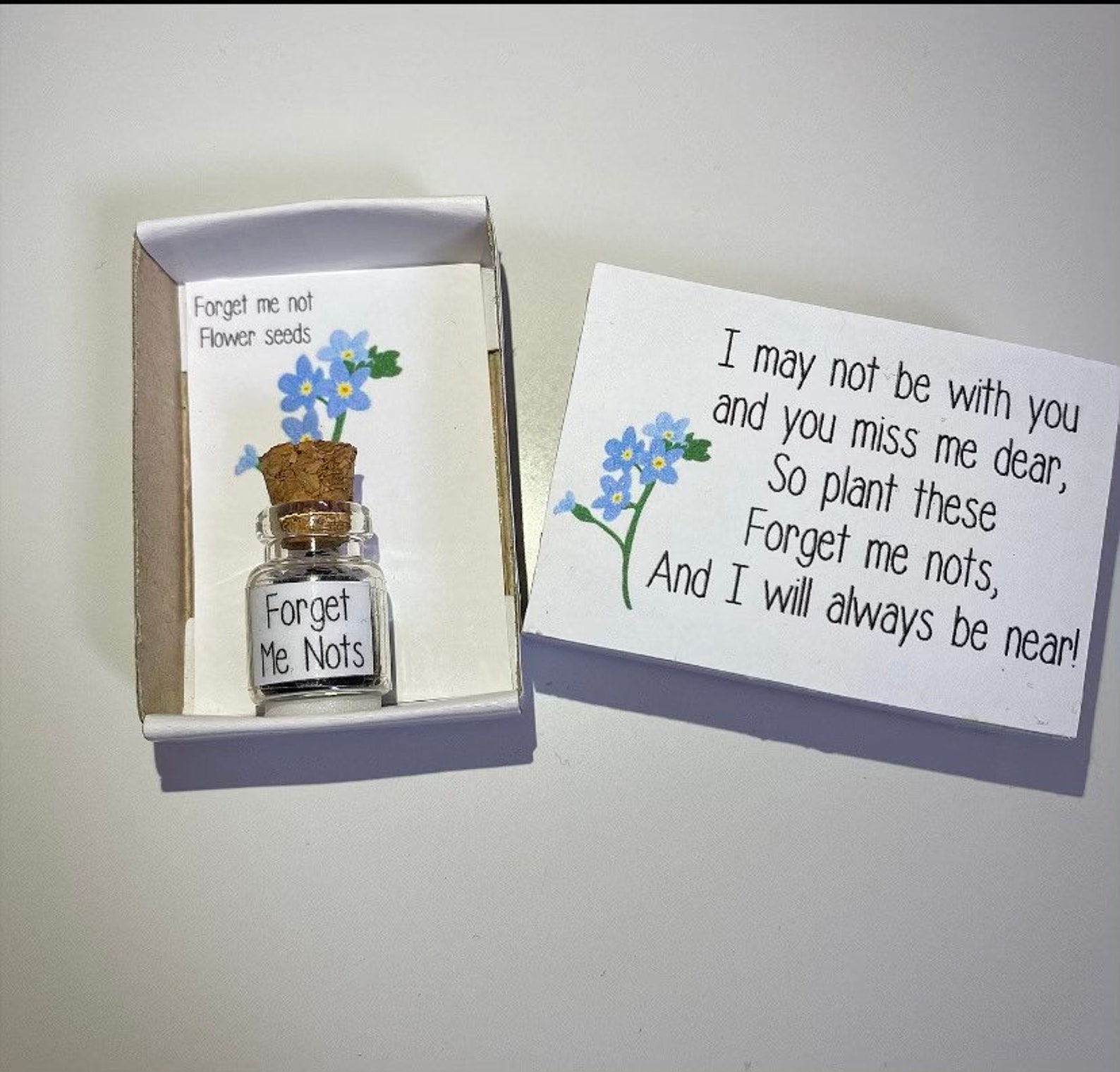 Forget Me Not Flower Seeds Matchbox Gift Remembrance Gift | Etsy UK