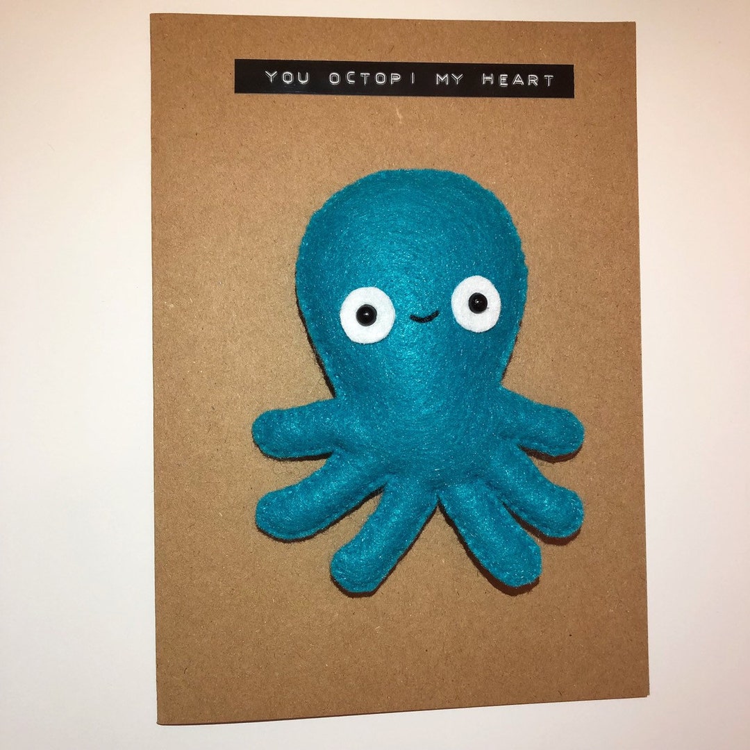 Octopus Magnet Card. Cute Birthday Card Anniversary Card - Etsy