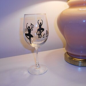 Ballet Dancer Wine Glass, Hand Painted, 12 Oz Wine Glass, Dream ...