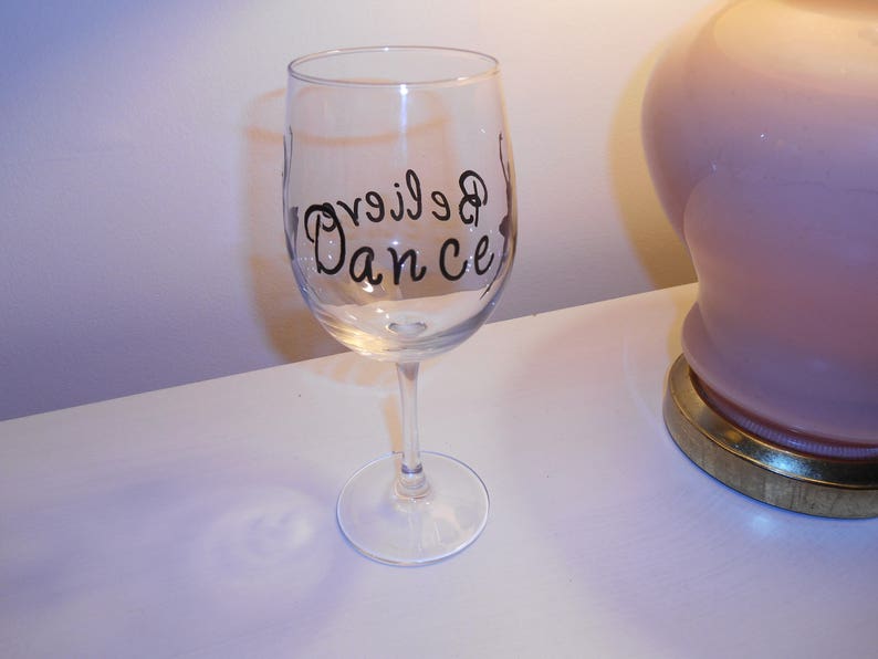 Ballet Dancer Wine Glass, Hand Painted, 12 Oz Wine Glass, Dream ...