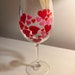 Hearts of Love, Valentines Day, Wine Glass, Hand Painted, 12 Oz Glass ...