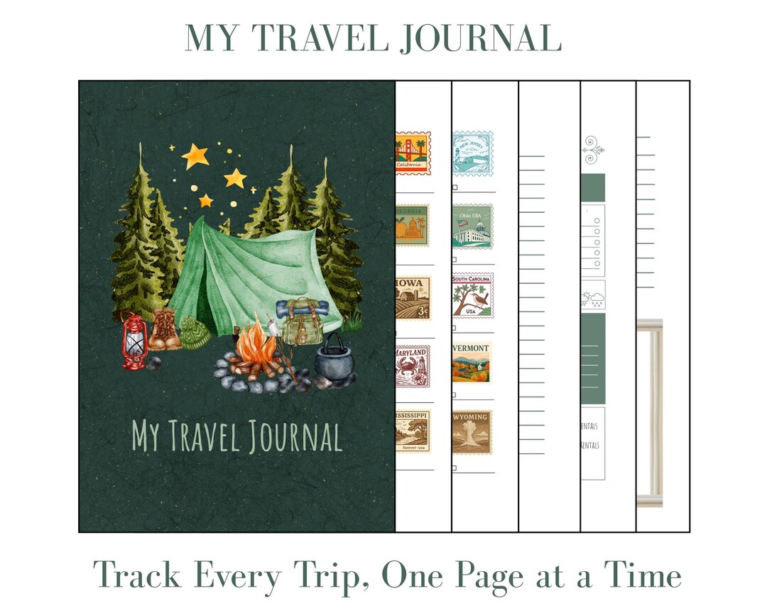 Digital Travel Journal & Planner - Printable - Guided Trip Log, Photo ...
