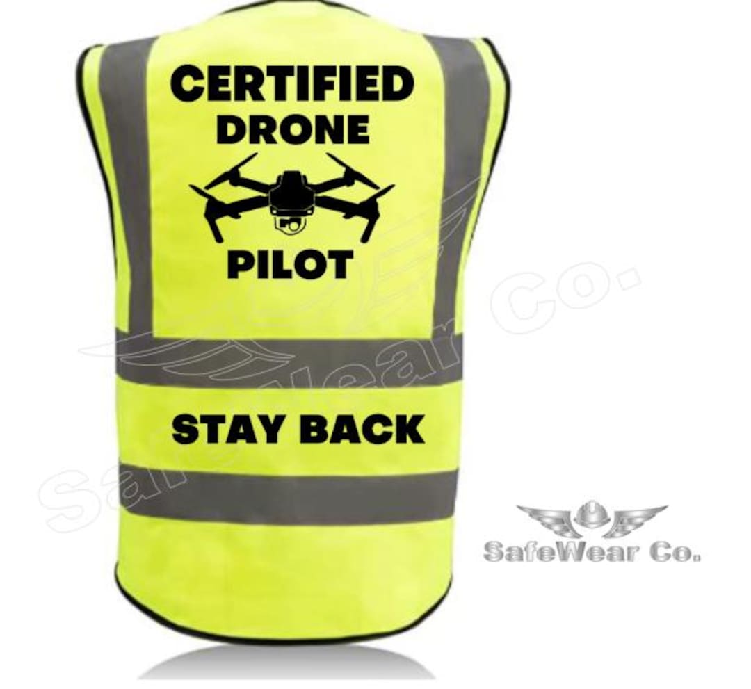 Certified Drone Pilot Safety Vest | Reflective Hi-vis Yellow Green ...