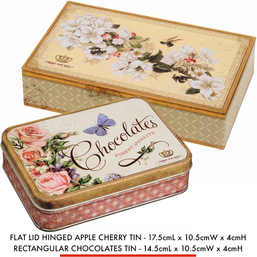 NOSTALGIA TIN BOX Elite Metal Box Retro Victorian Vintage Accessory ...