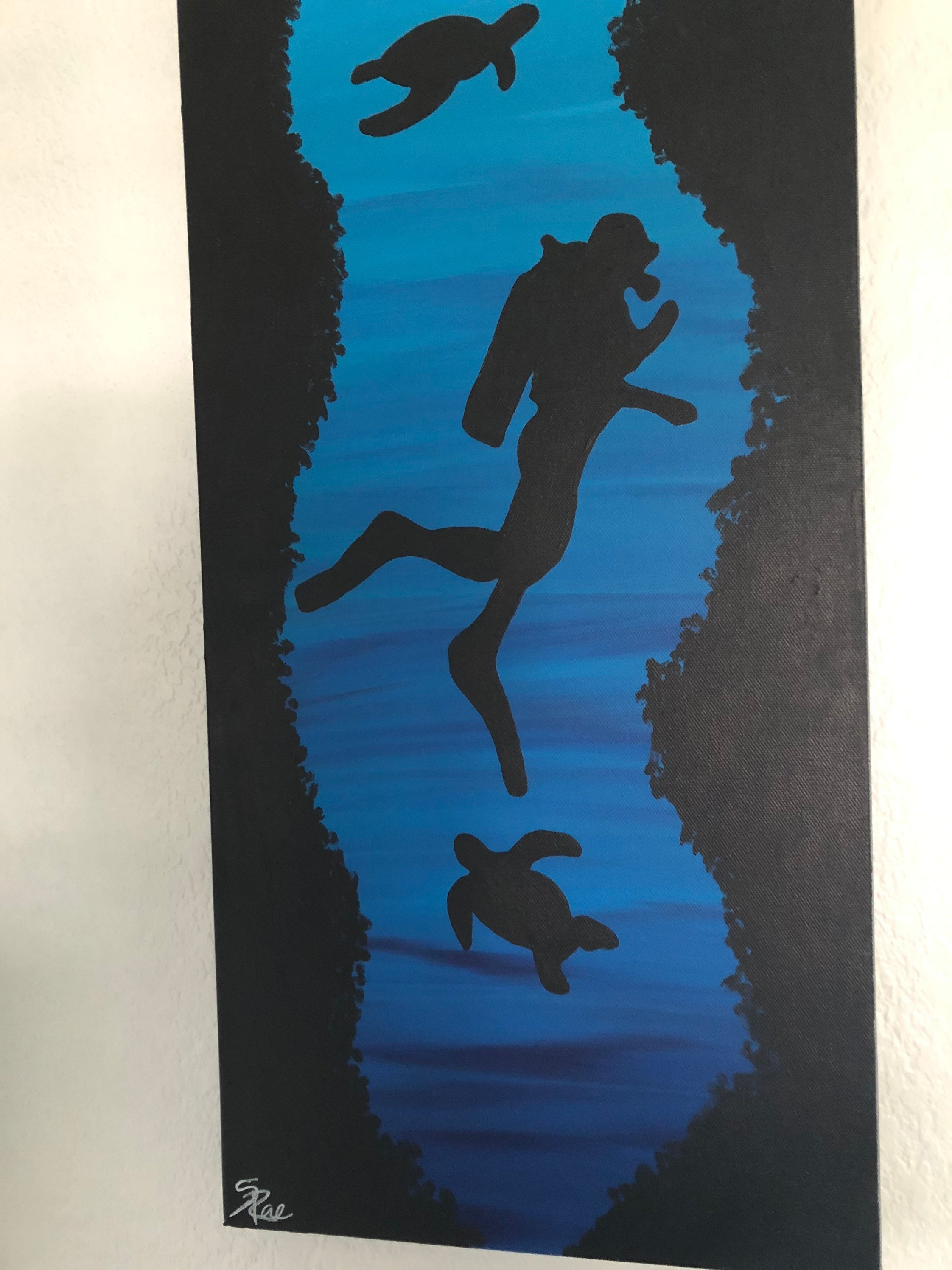 Original Scuba Diver Paintingscuba Divescuba Artdiving Artscuba ...