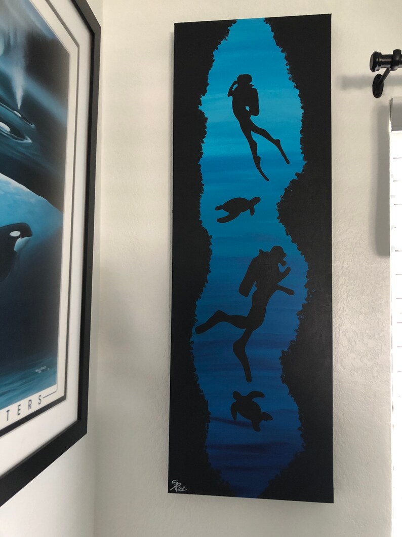 Original Scuba Diver Paintingscuba Divescuba Artdiving Artscuba ...