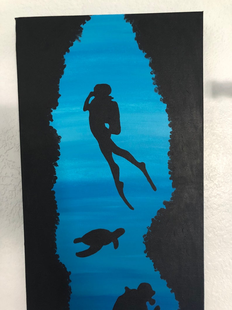 Original Scuba Diver Paintingscuba Divescuba Artdiving Artscuba ...