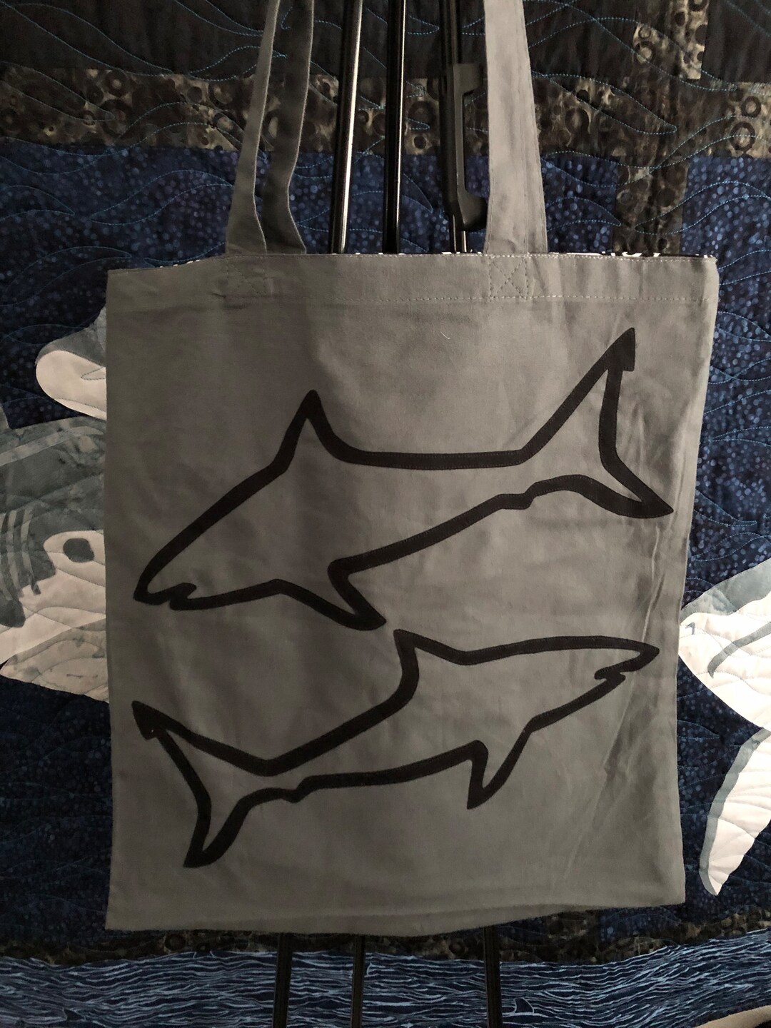 Great White and Hammerhead Grey Tote Bagsgreat White Sharkhammerhead ...