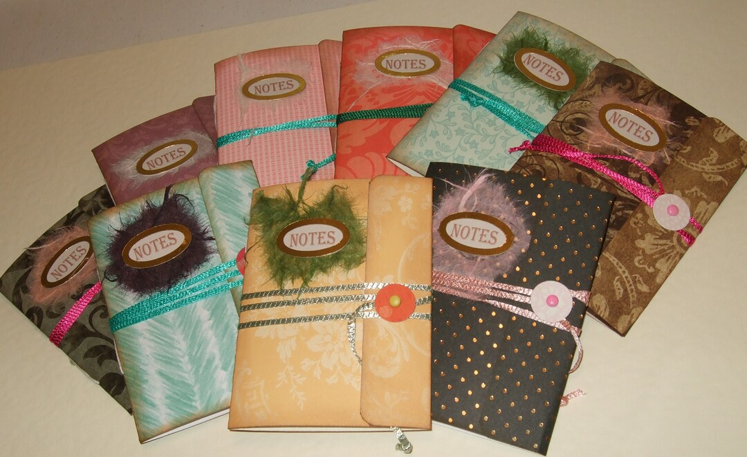 Note Books With Signatures and Tie Closure. Set of 4 Junk Journal Mixed ...
