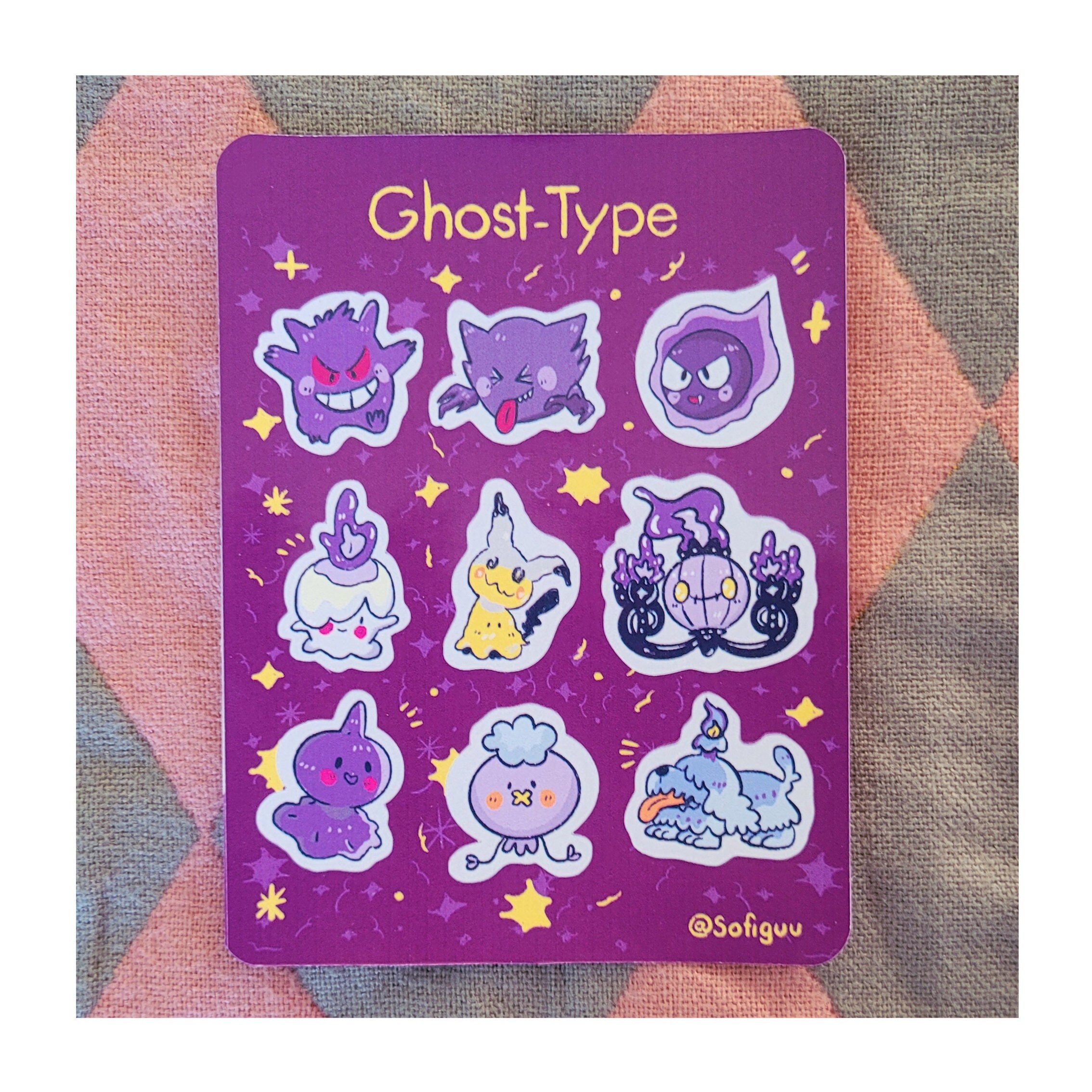 Ghost Types Pokemon Sticker Sheet - Etsy