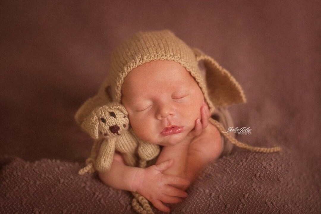 Newborn Knitting Dog Photography Props, Newborn Bunny Photo Toy, Small ...