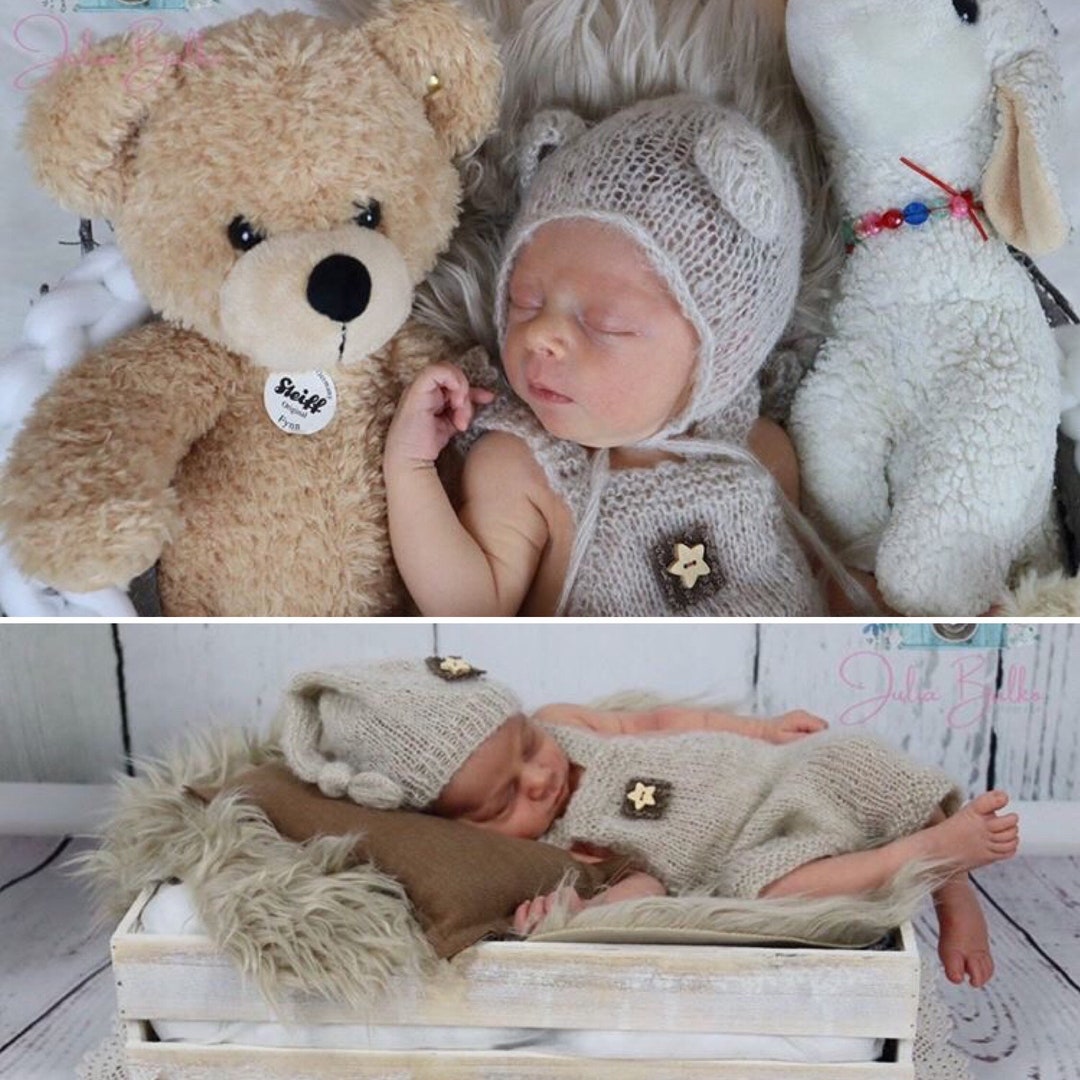 Newborn Knitting Set, Newborn Props, Photo Outfit, Baby Body, Baby ...