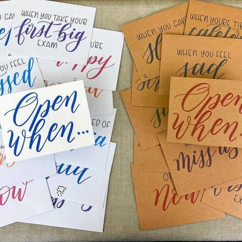 12 Open When Letter Label Stickers / Long Distance College | Etsy