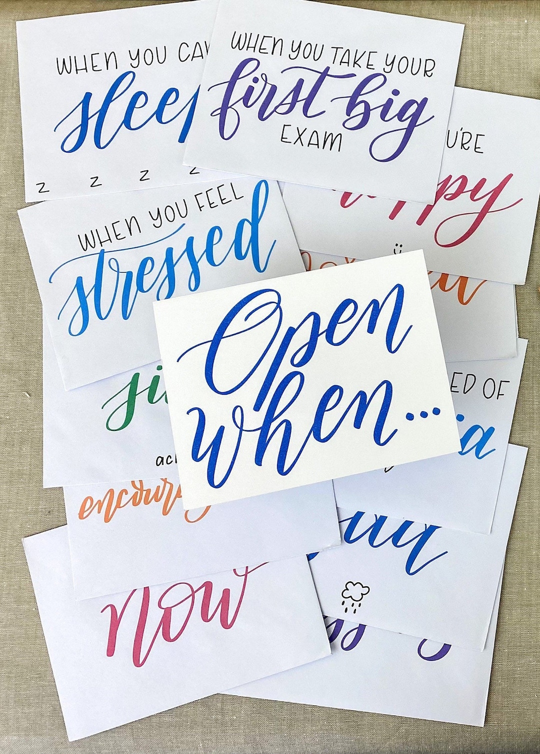 Open When Letters: College Student Gift, Personalized Card Pack - Etsy