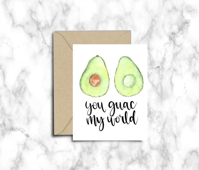 You Guac My World Valentines Day Card Anniversary Card - Etsy