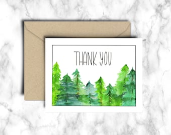 Forest Thank You Cards | Etsy