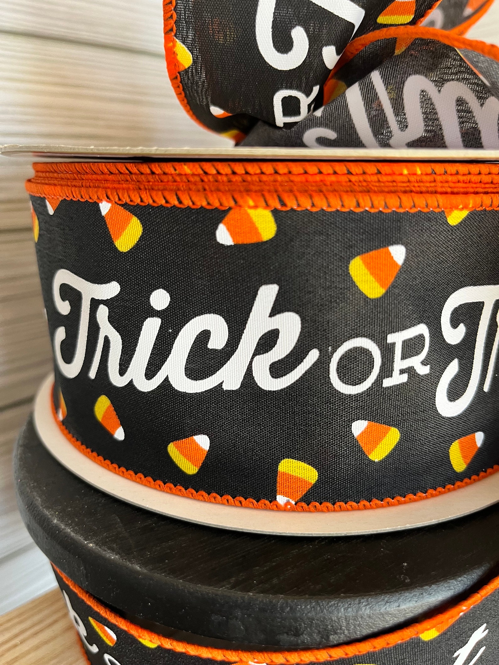 Halloween Ribbon Bundle, Candy Corn Ribbon, Black Polka Dot Ribbon ...